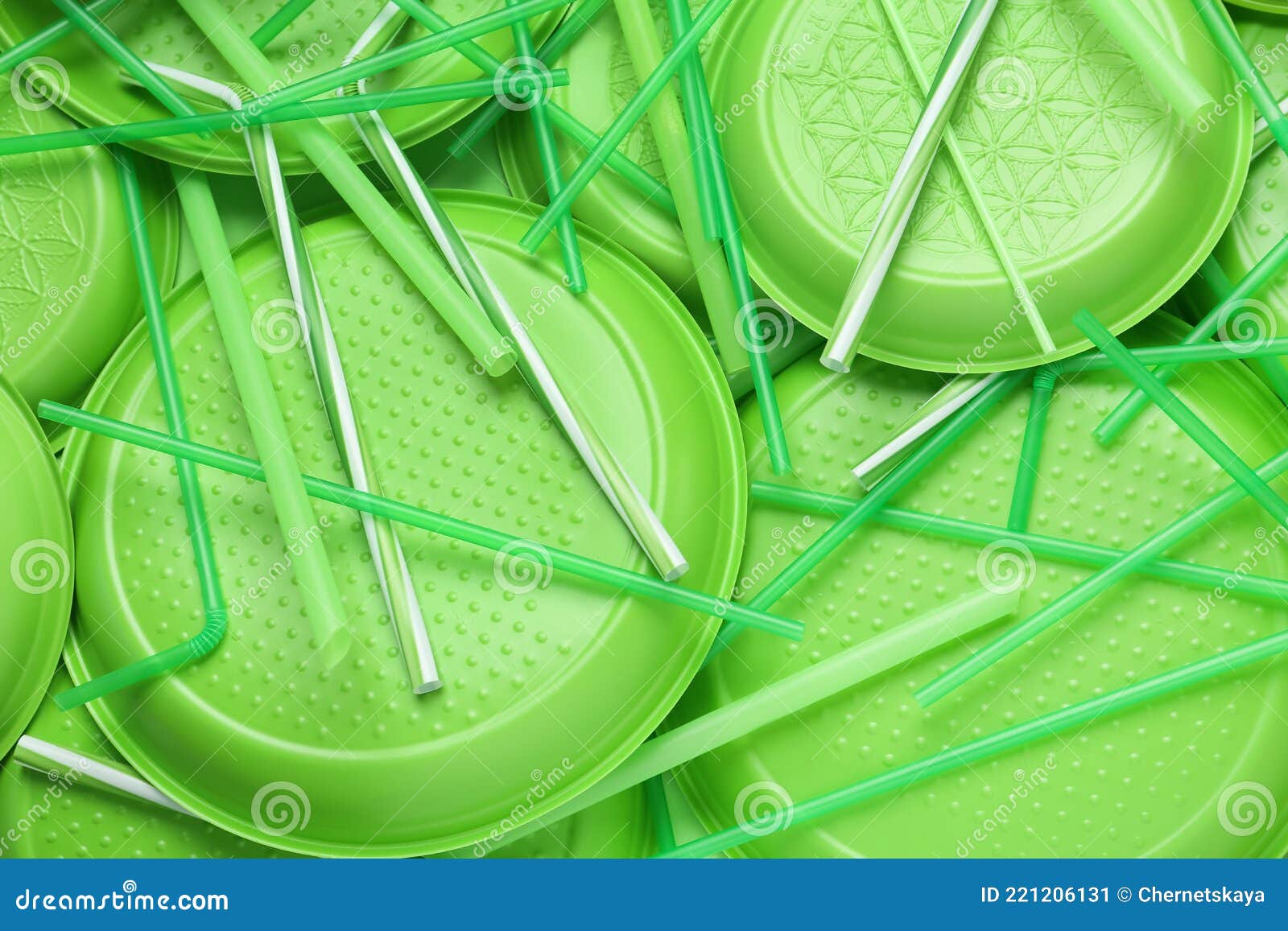 Different Green Plastic Items As Background, Closeup Stock Image ...