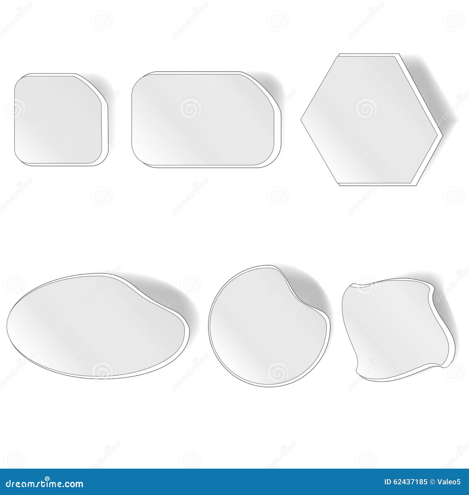 Different Grey Stickers stock vector. Illustration of curl - 62437185