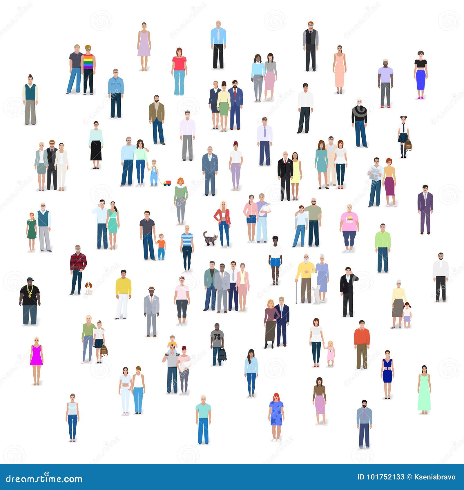 Different Groups Of People, Crowd, Infographics Vector Illustration ...
