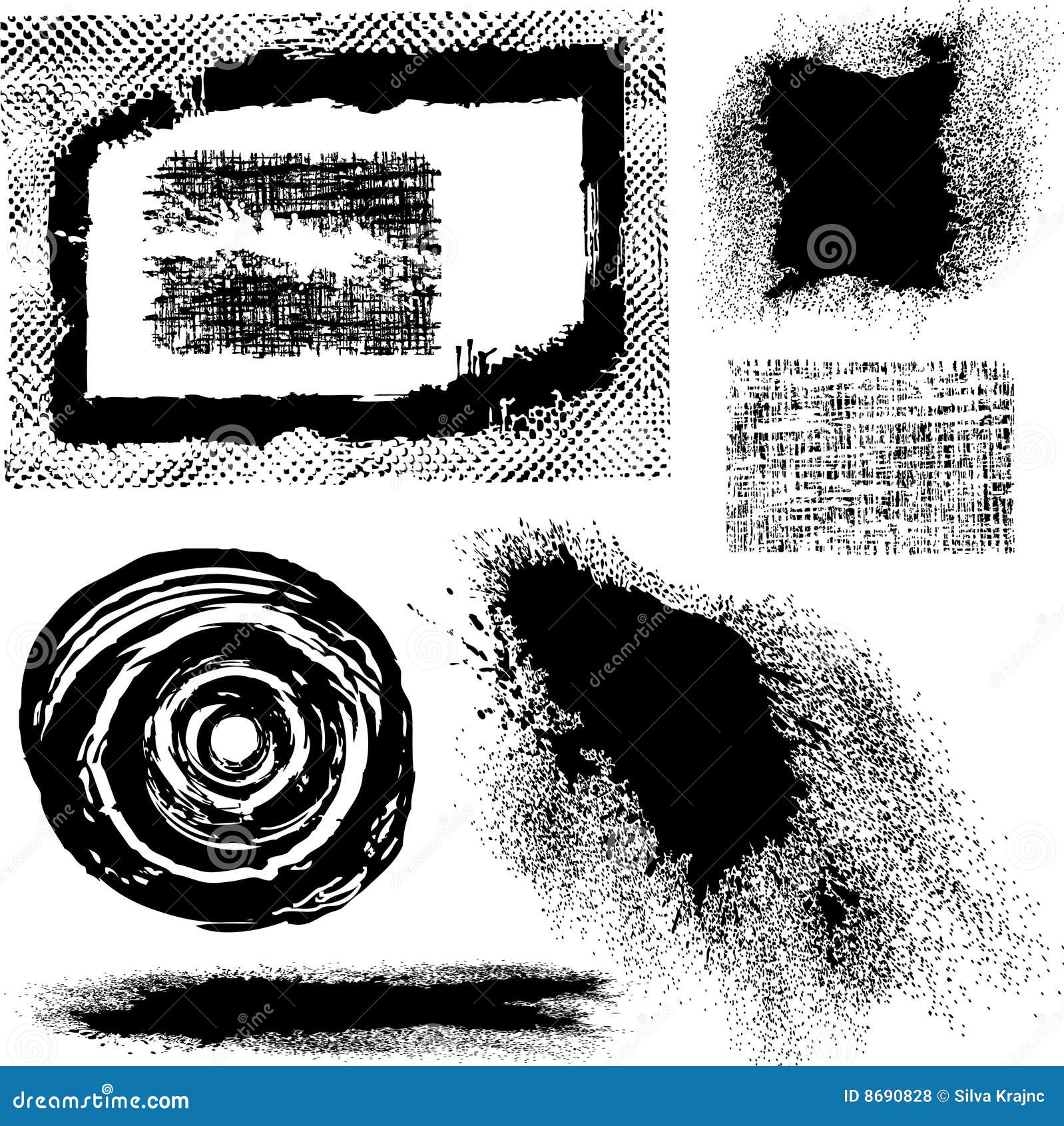 Different Grunge Elements stock vector. Illustration of scatter - 8690828
