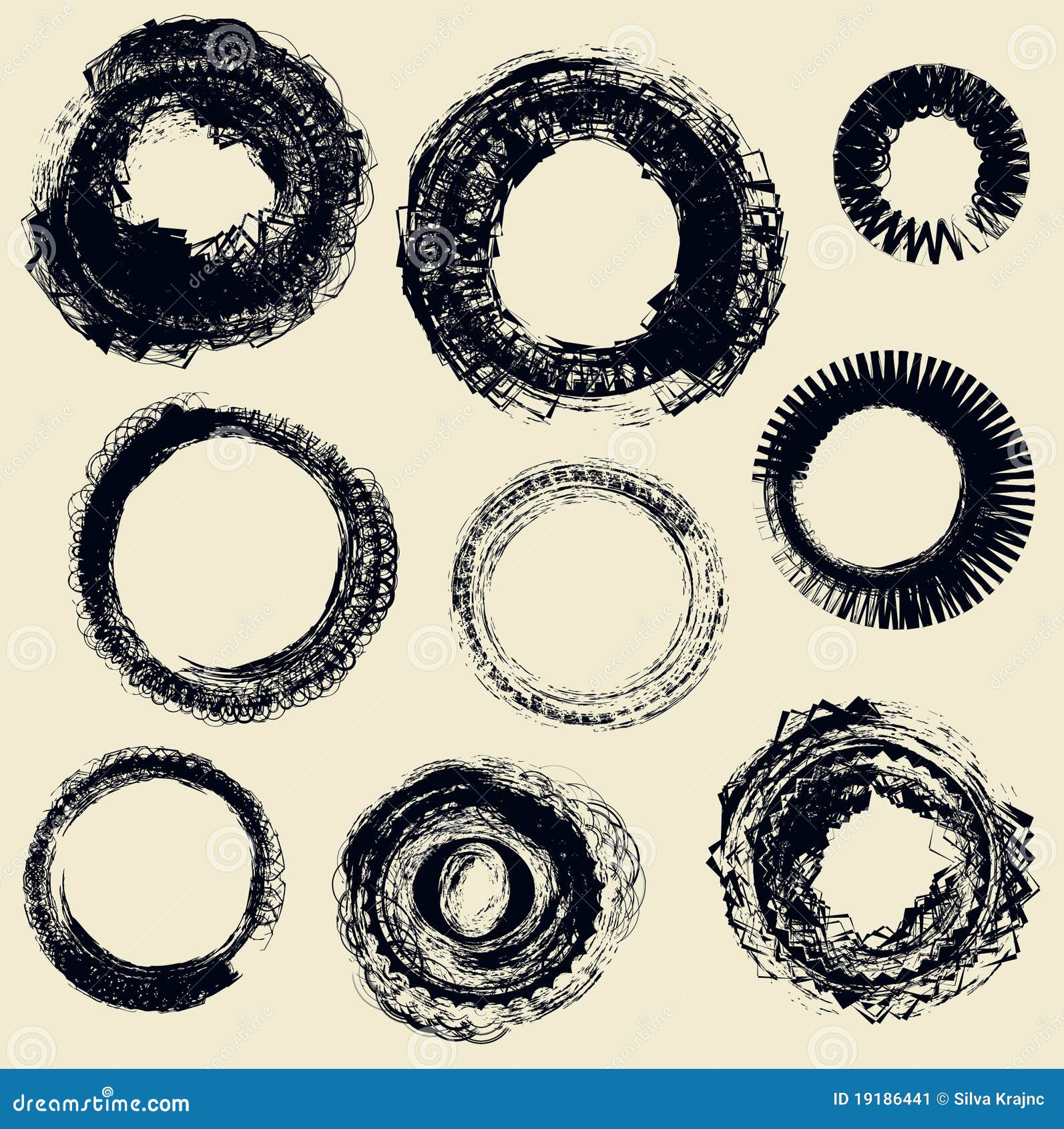 Different grunge rings stock vector. Illustration of dark - 19186441