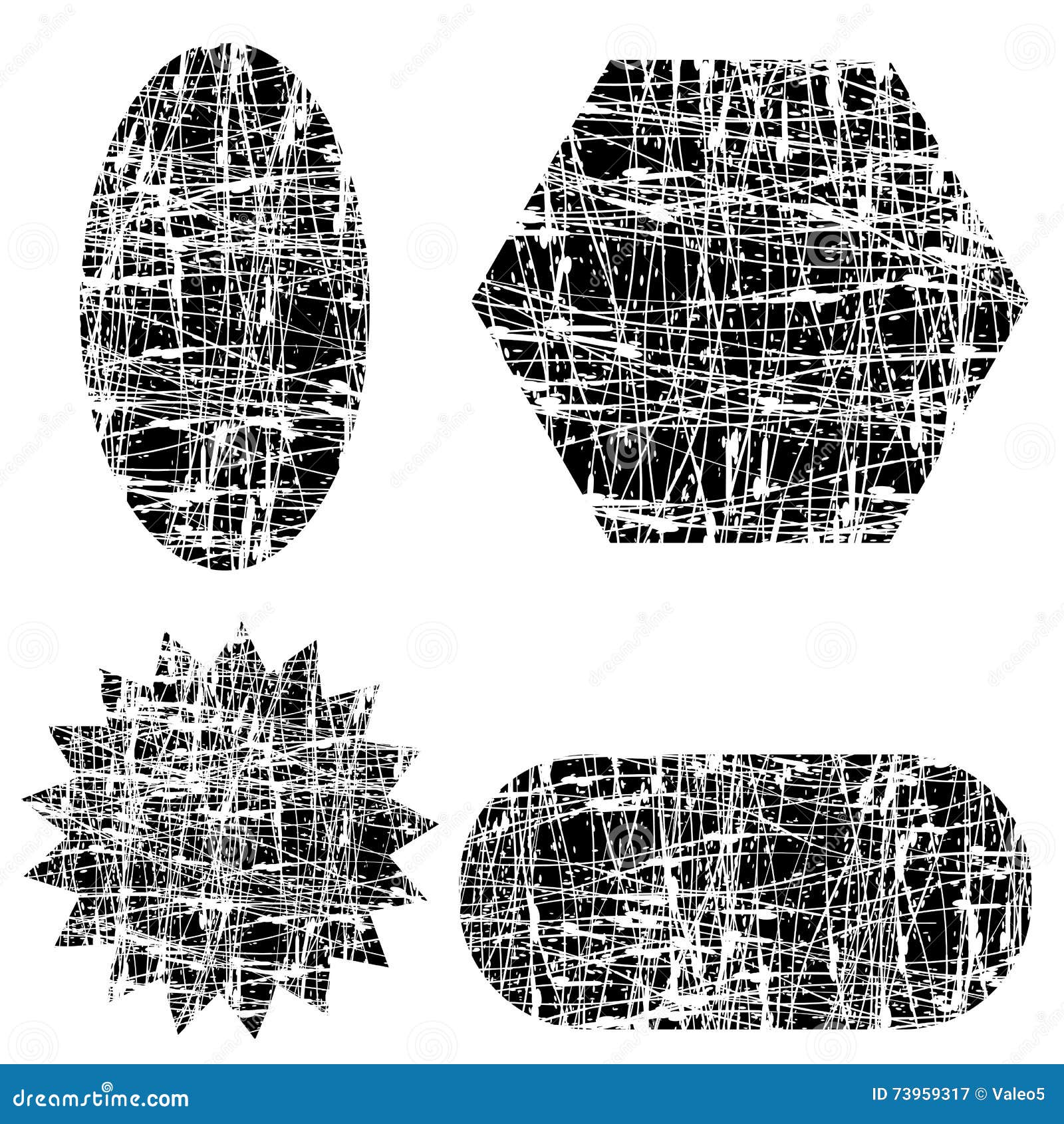 Different Grunge Shapes stock vector. Illustration of decorative - 73959317