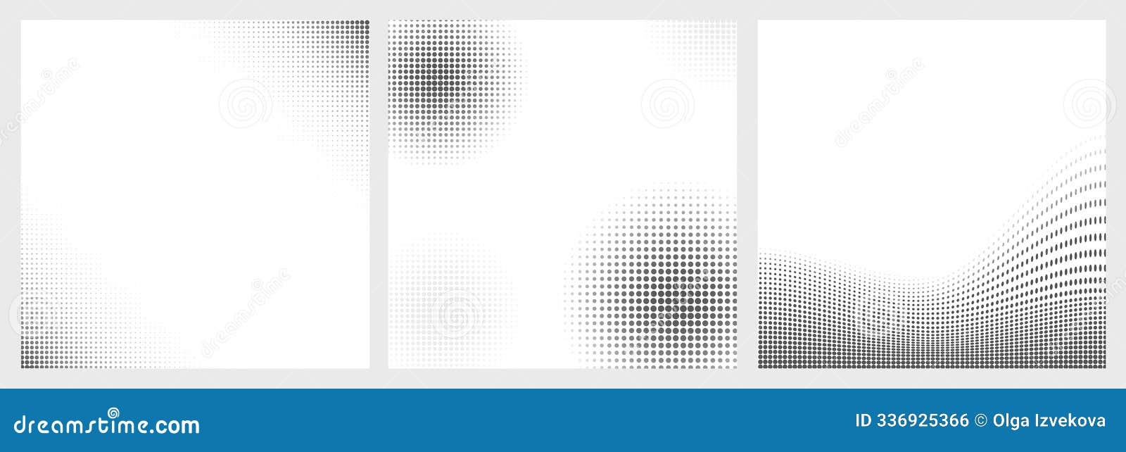 Different Halftone Gradient Square Backgrounds Set Stock Illustration - Illustration of ...
