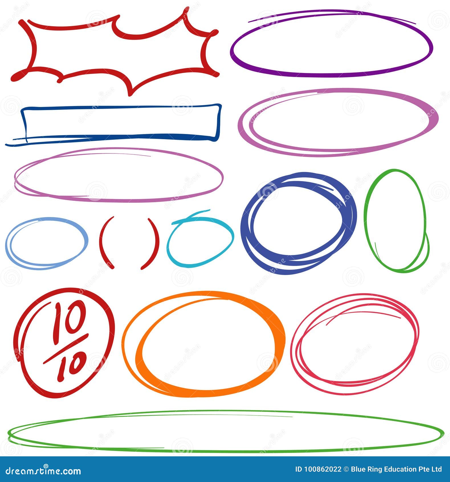 Different Hand Drawn Correction Marks Stock Vector - Illustration of ...