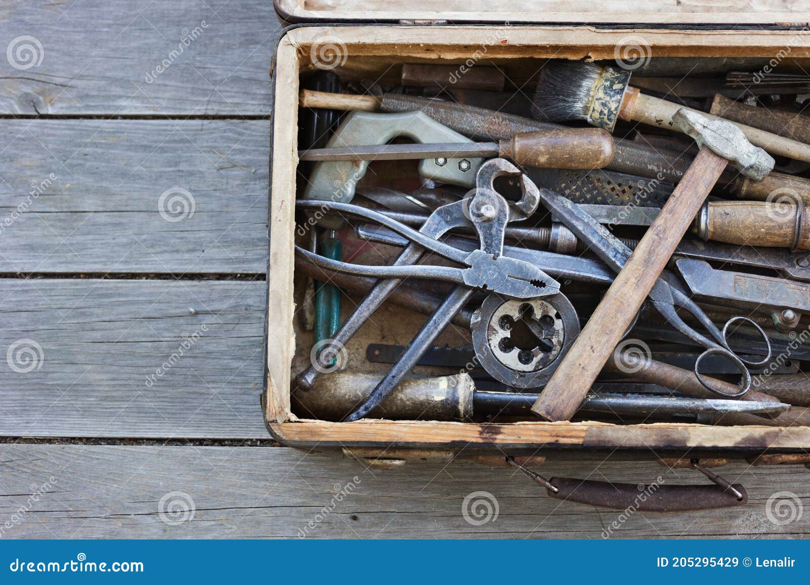Different Hand Tools on the Box Stock Image - Image of hammer, boards ...
