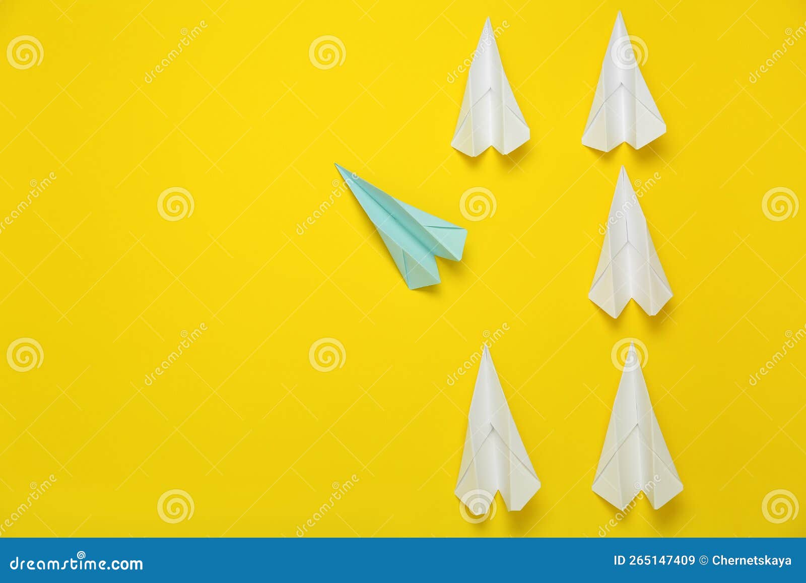 Different Handmade Paper Planes on Yellow Background. Space for Text ...