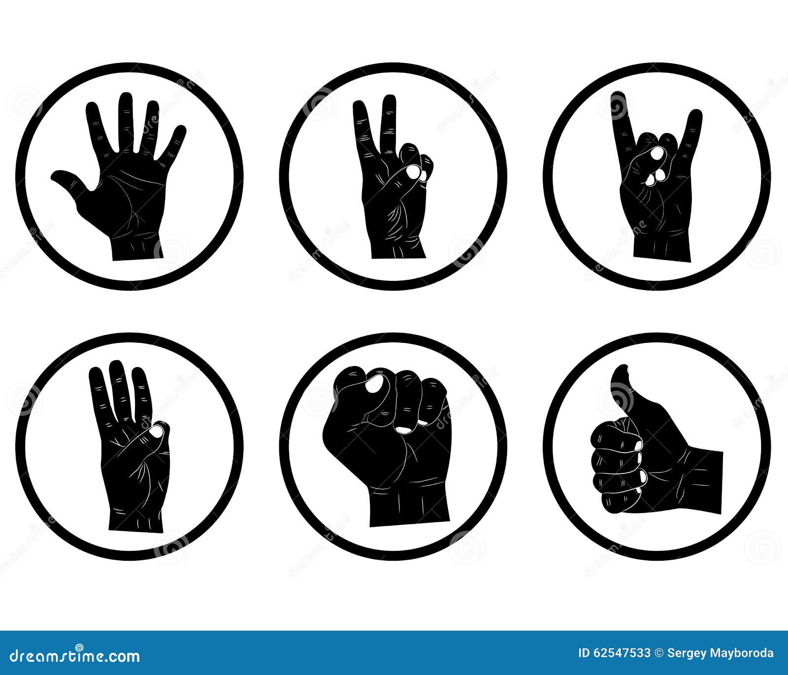 The Different Hands in a Circle Stock Vector - Illustration of gesture ...