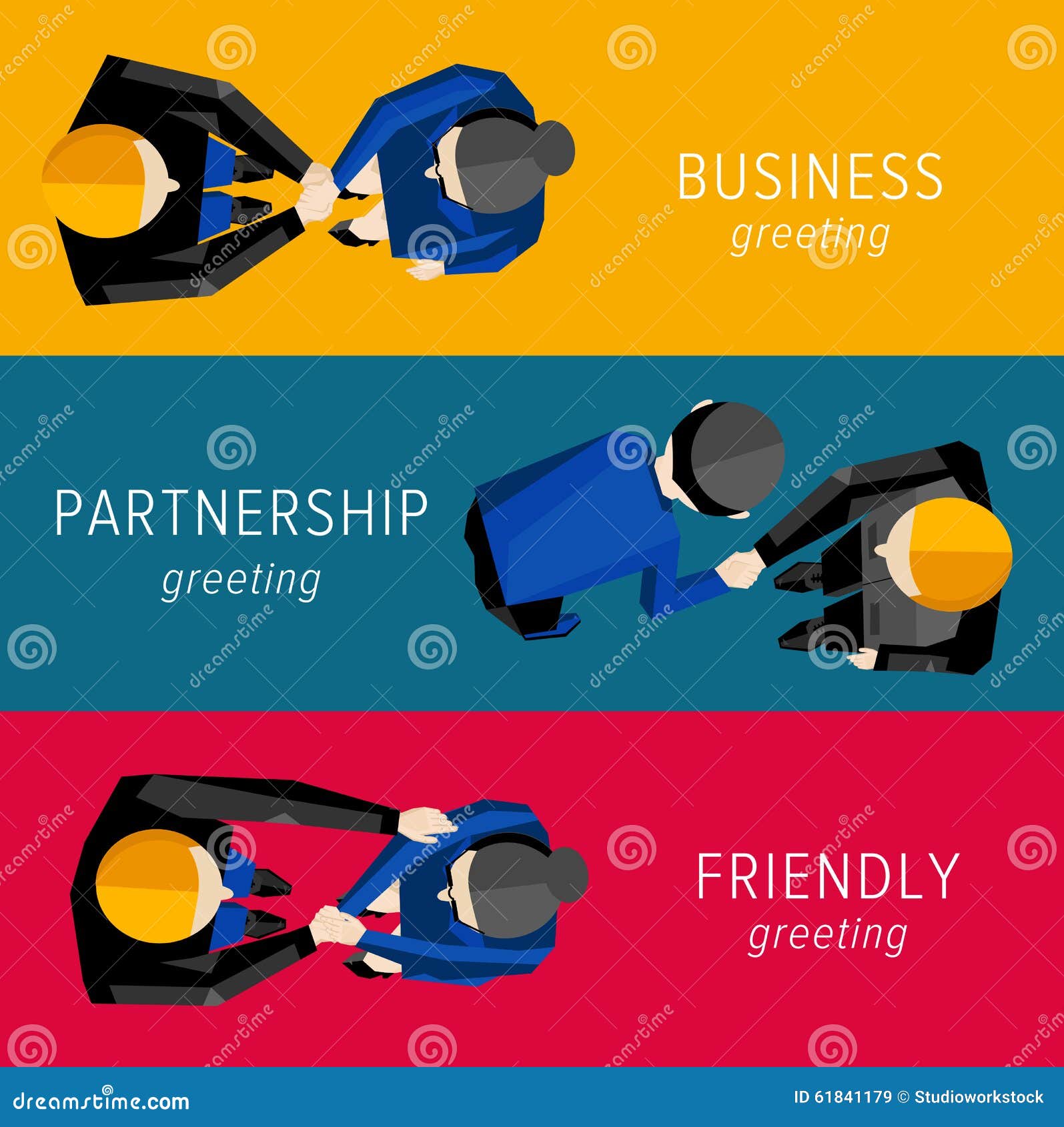 Different Handshake set. stock illustration. Illustration of business ...