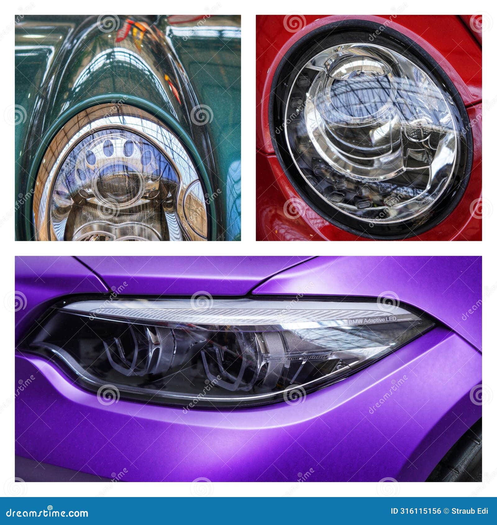 Different Headlights at Drop Down Expo in Bucharest Stock Photo - Image ...
