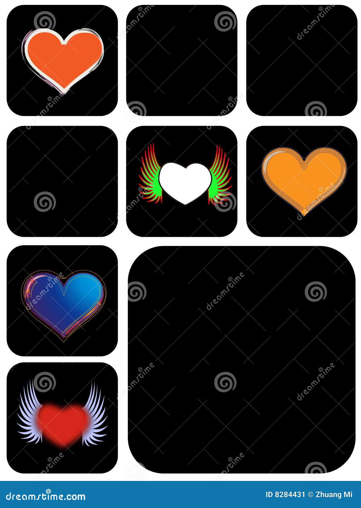 Different heart shape stock vector. Illustration of frame - 8284431