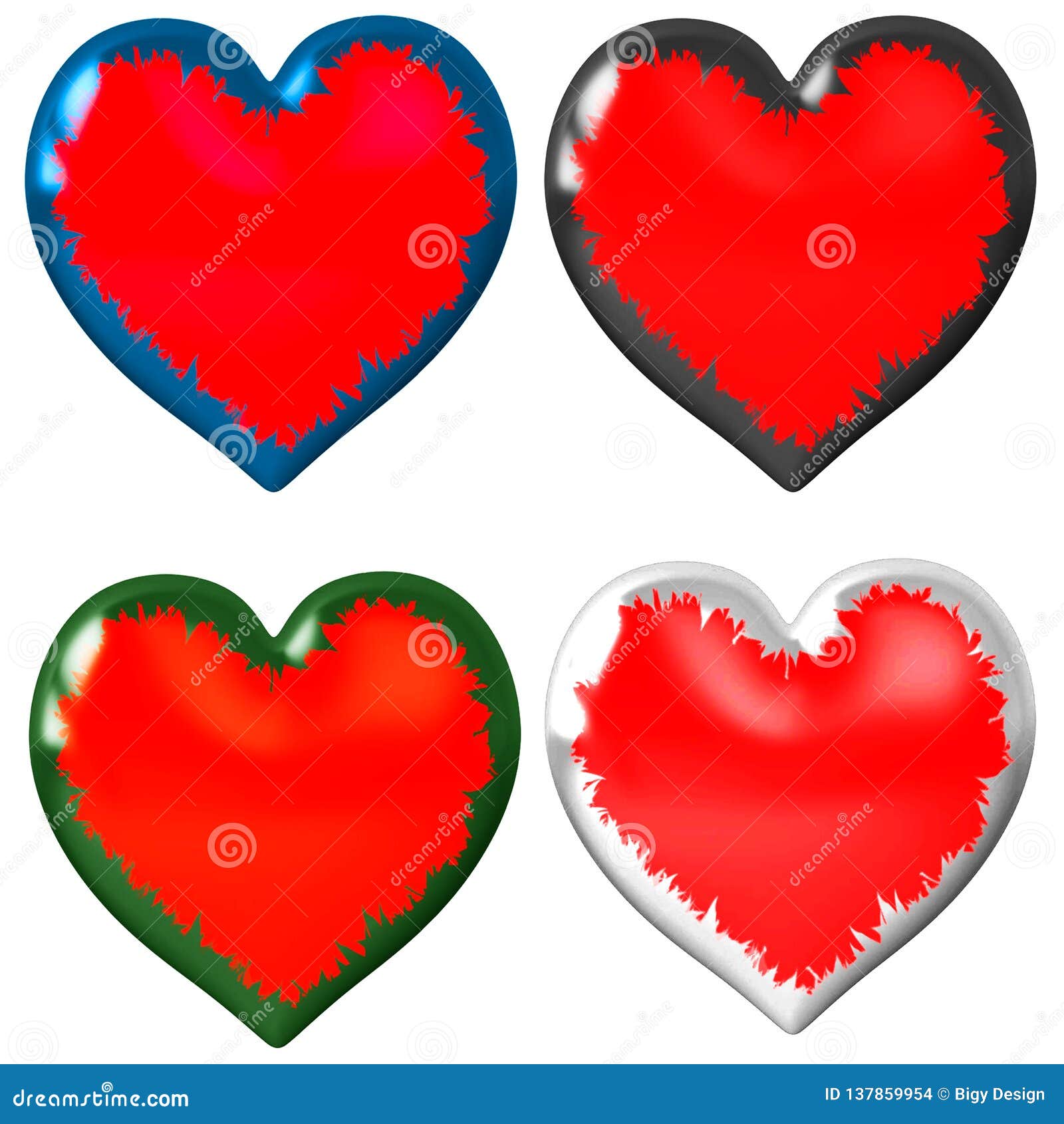 4 Different Hearts, Each One High-size and Can Be Used Separately Stock ...