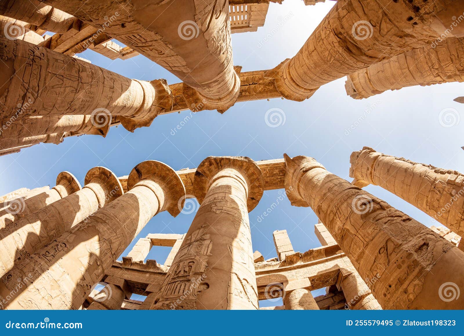 Different Hieroglyphs on the Walls and Columns in the Karnak Temple ...