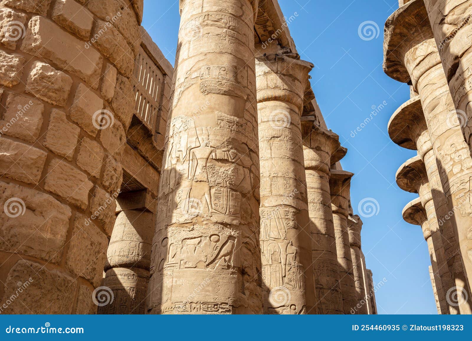 Different Hieroglyphs on the Walls and Columns in the Karnak Temple ...