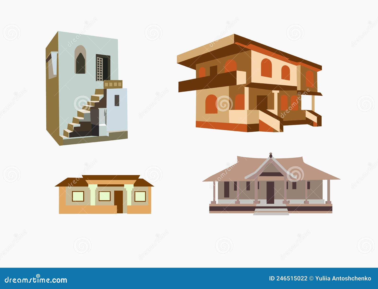 Different houses of India. stock vector. Illustration of font - 246515022