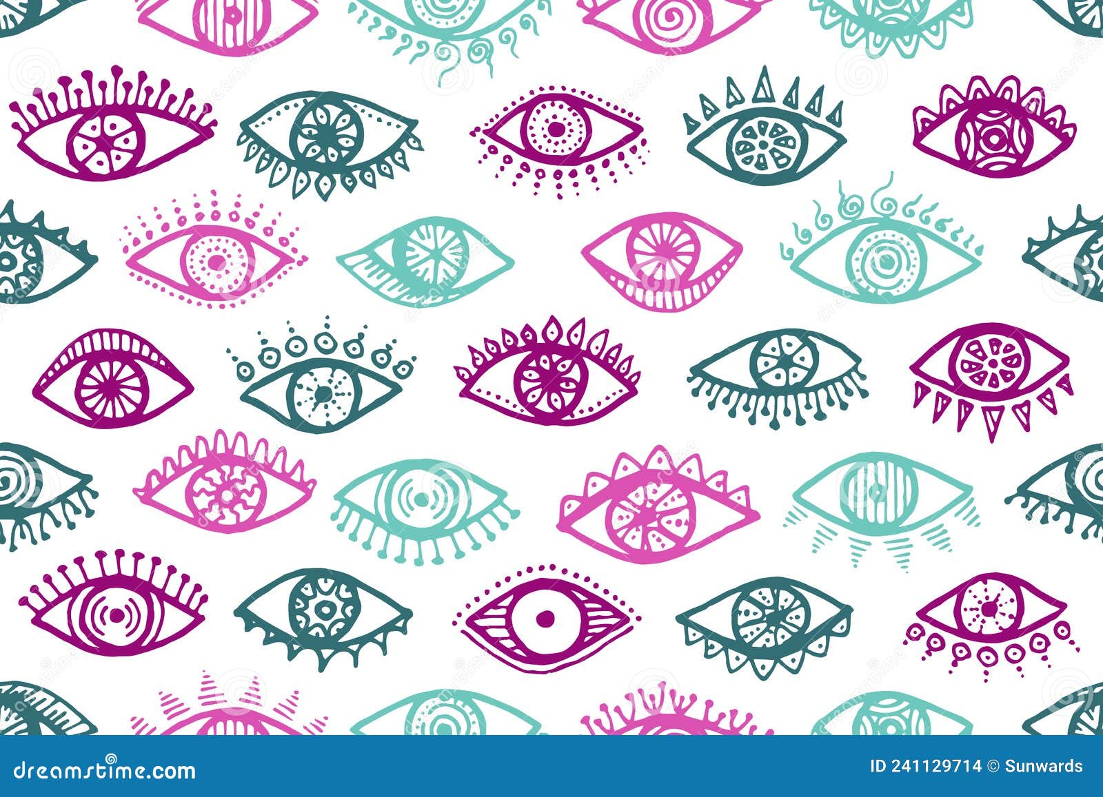 Different Human Eyes Stylish Endless Pattern. Stock Vector ...