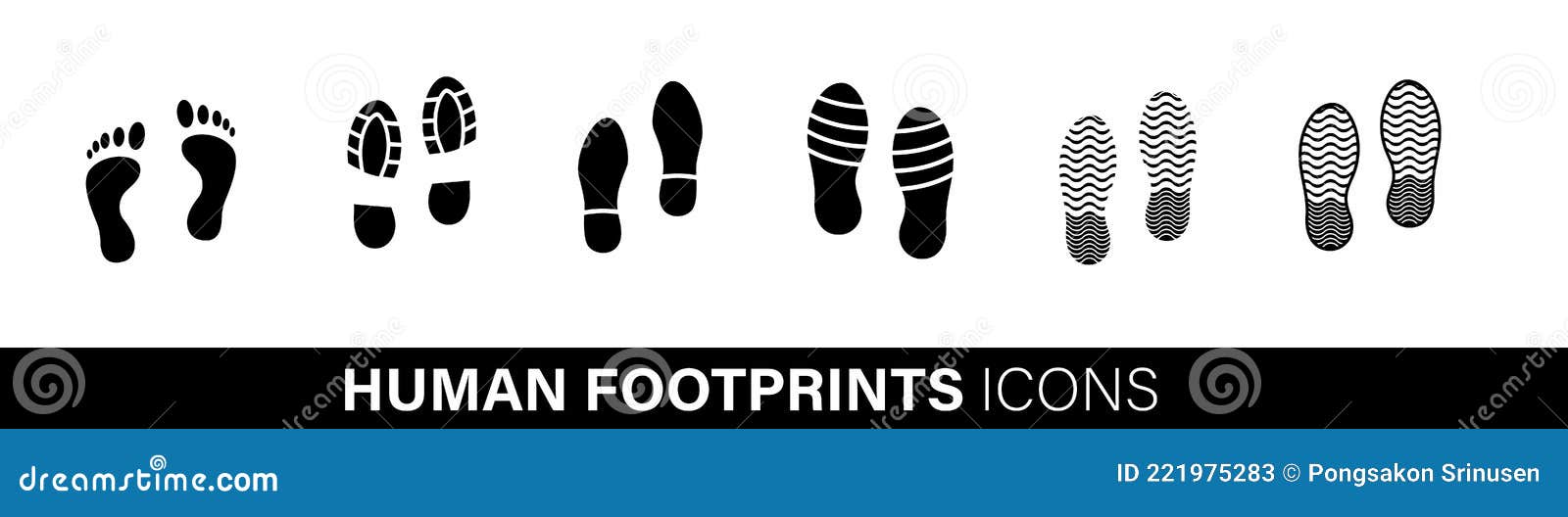 Different Human Footprints. EPS 10 Stock Vector - Illustration of ...