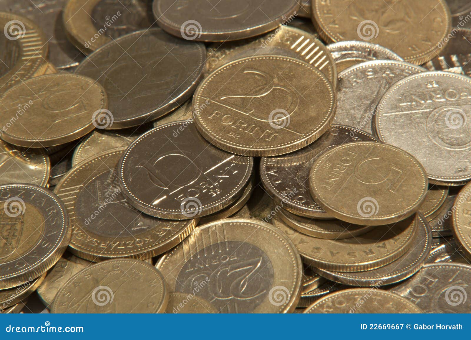 Different Hungarian Forint Coins Stock Image - Image of financial ...