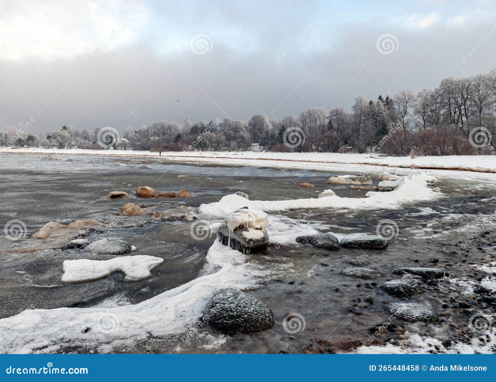 Different Ice Formations on Rocks on the Seashore, Ice Texture, Wind ...