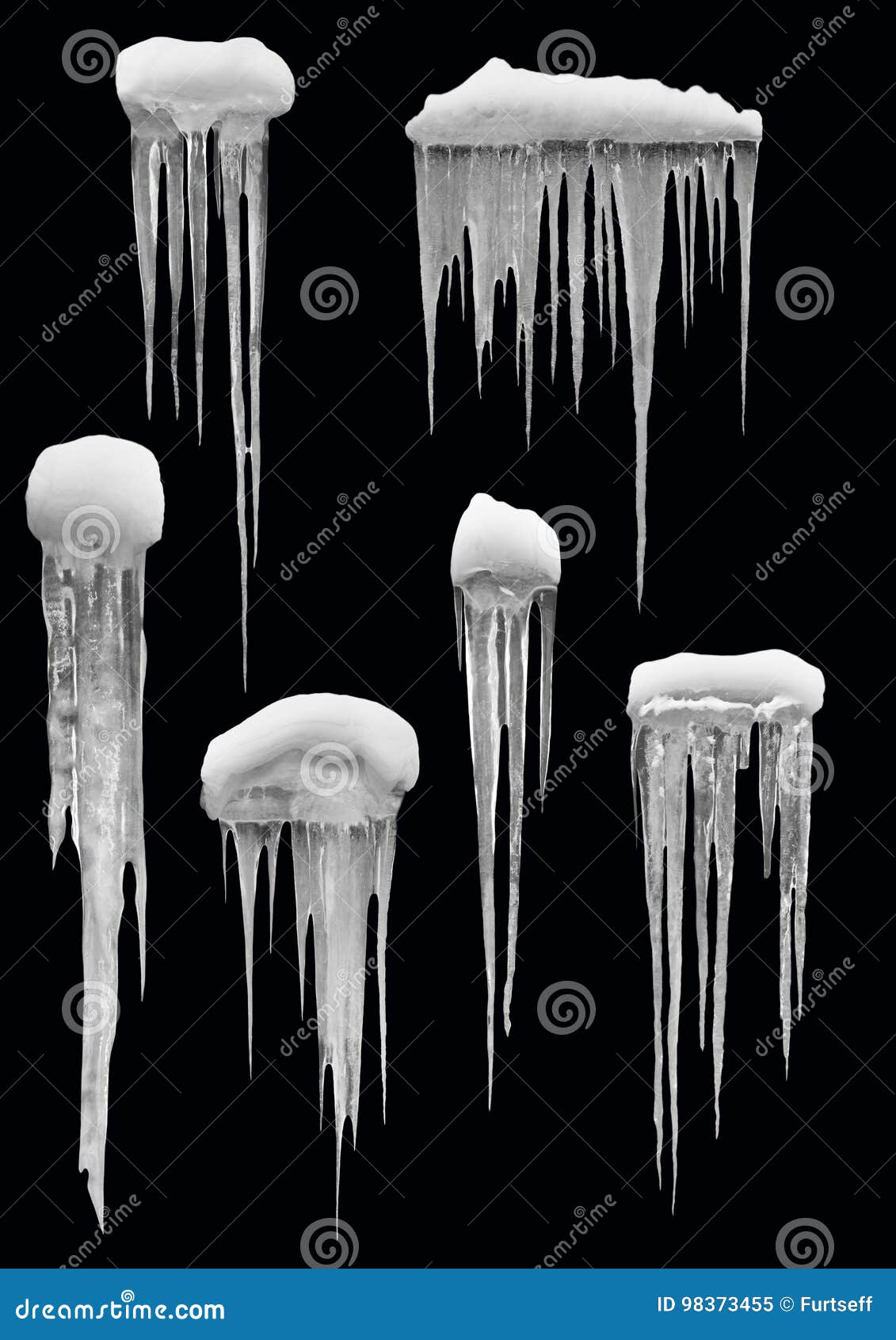 Different icicles stock image. Image of arctic, closeup - 98373455