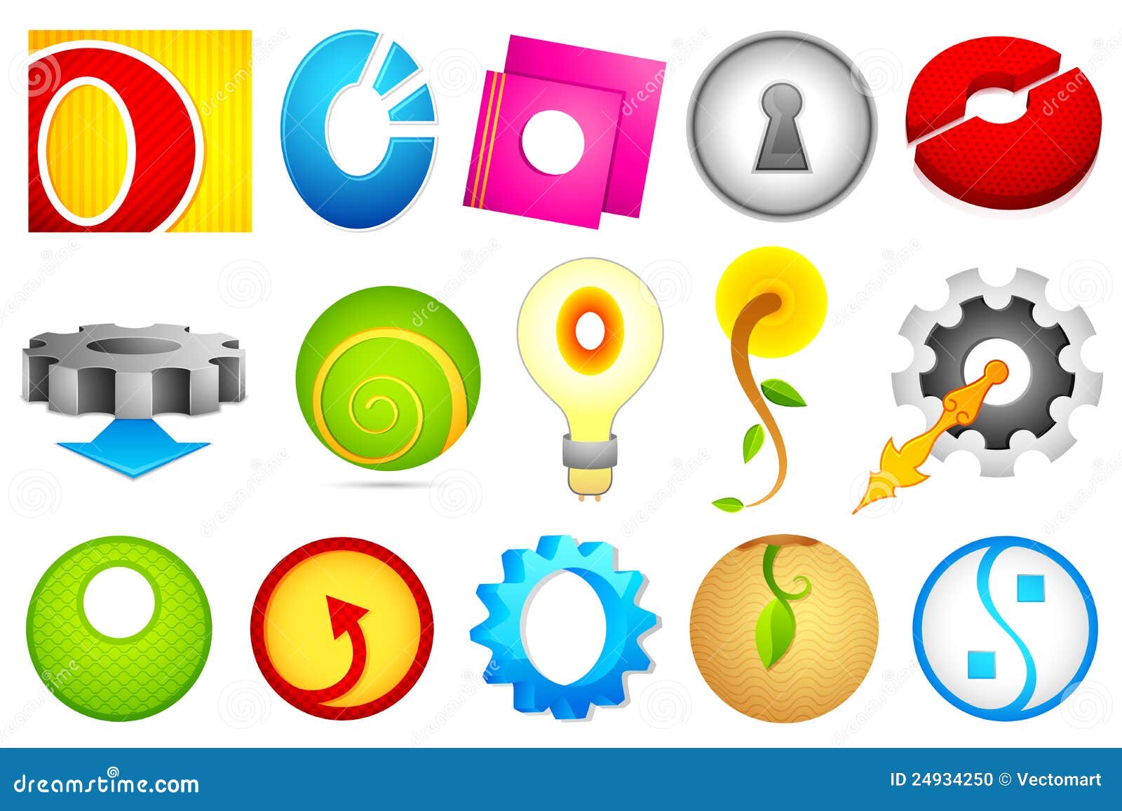 Different Icon with Alphabet O Stock Vector - Illustration of shape ...