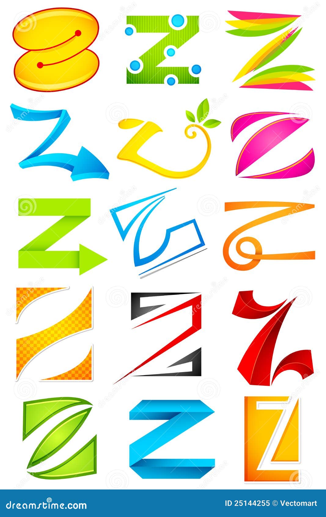 Different Icon with Alphabet Z Stock Vector - Illustration of icon ...