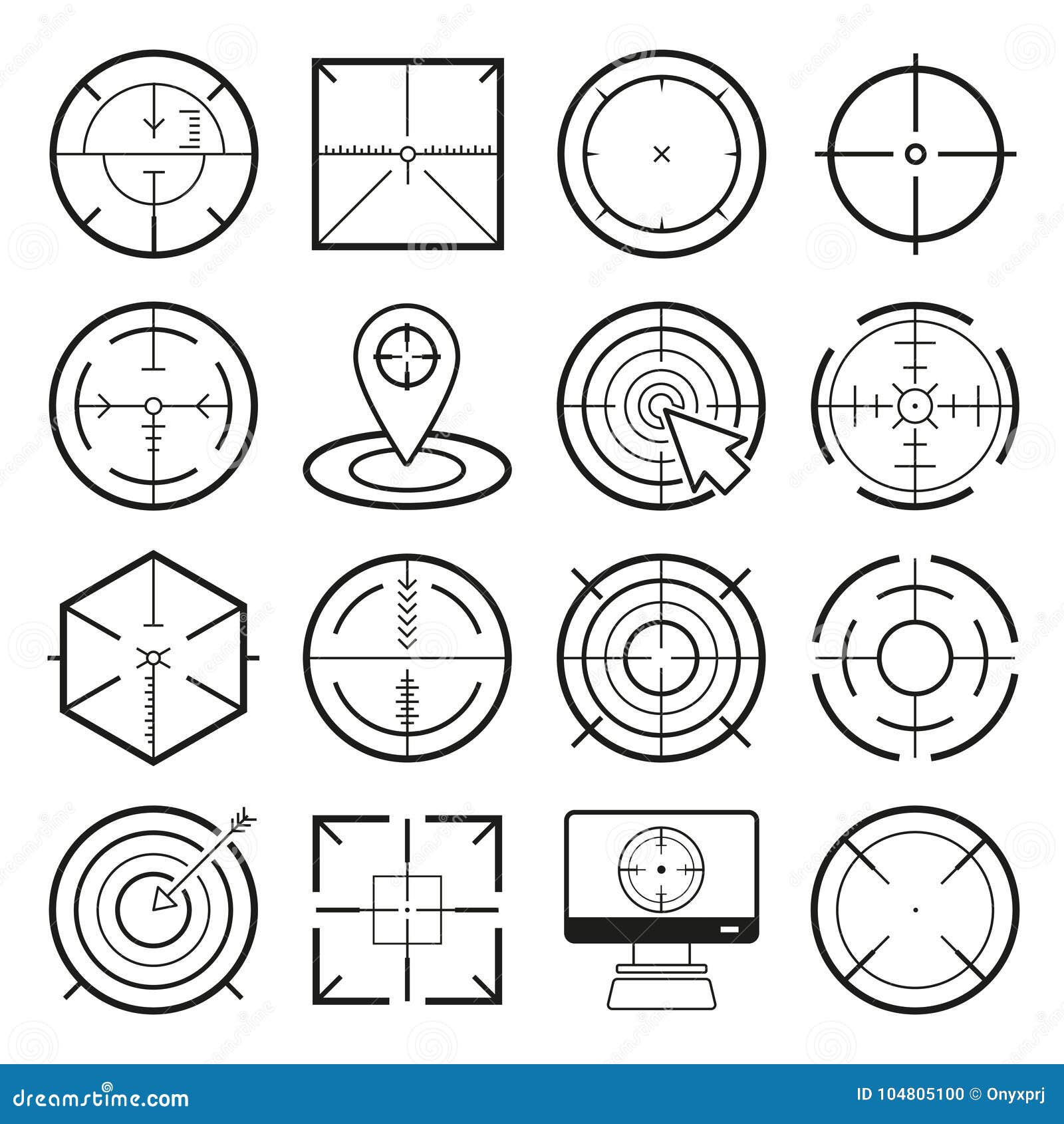 Different Icon Set of Targets and Destination Stock Vector ... Different Icon Set of Targets and Destination Stock Vector ...