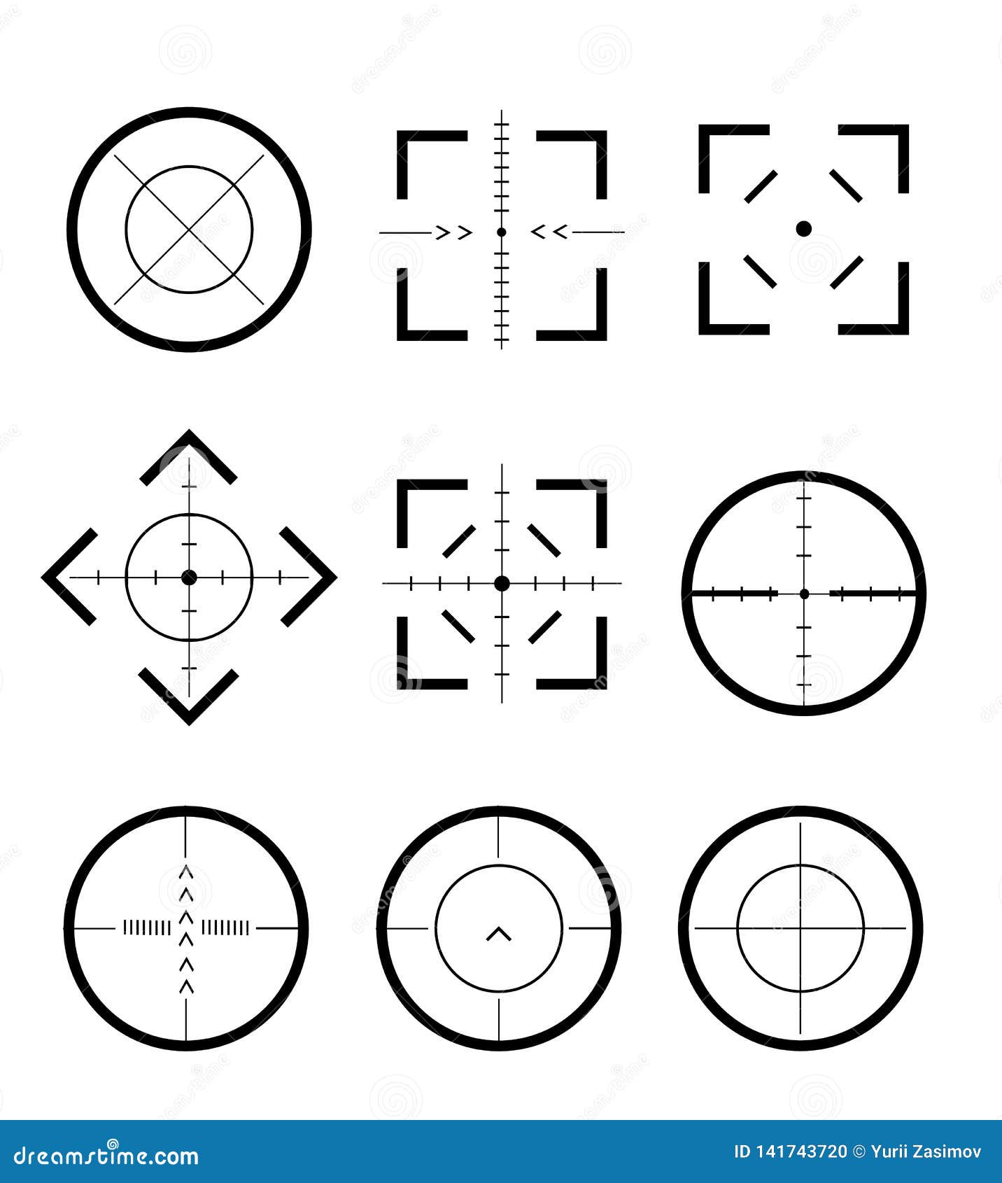 Different Icon Set of Targets and Destination. Target and Aim ...