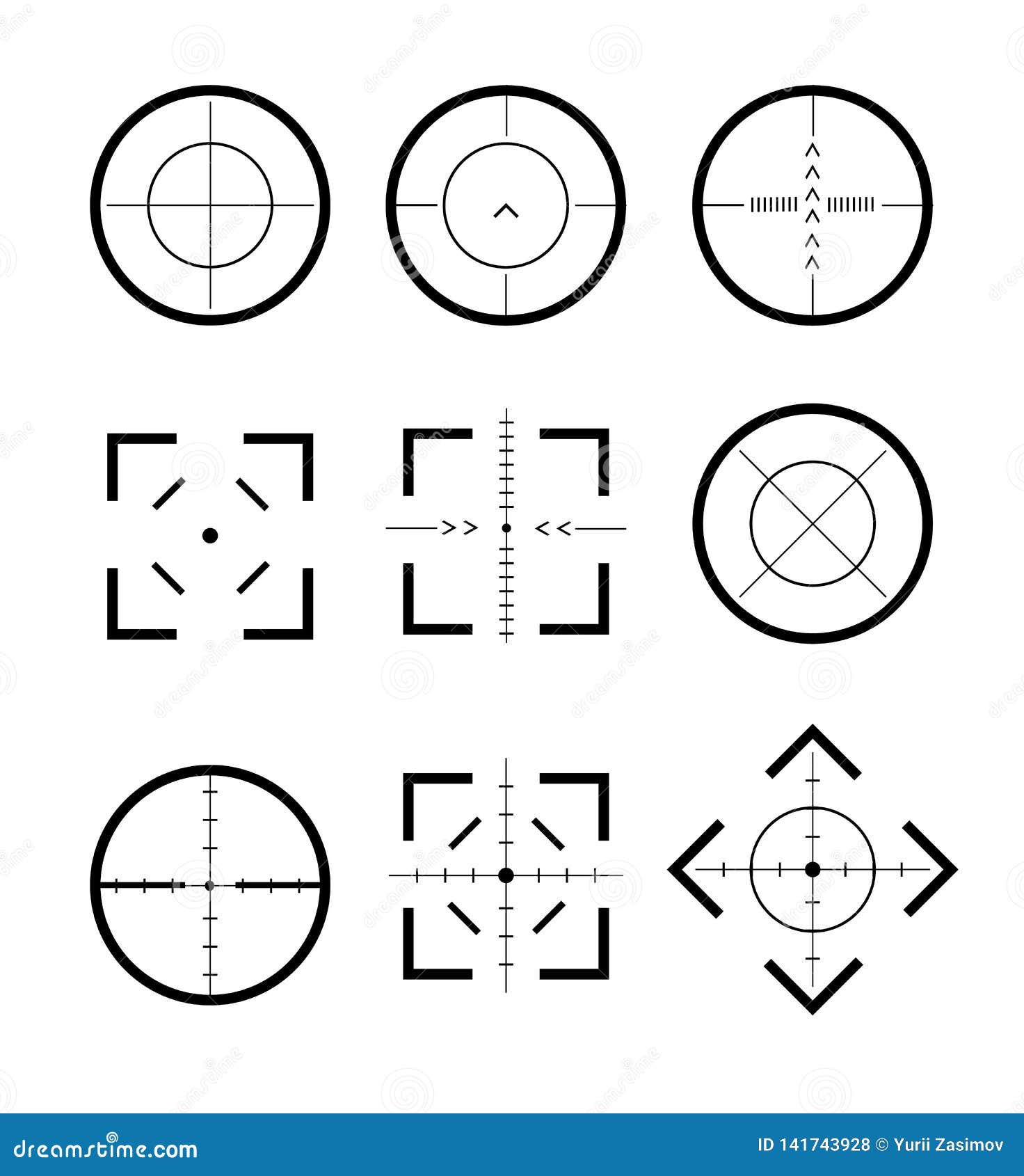 Different Icon Set of Targets and Destination. Target and Aim ...