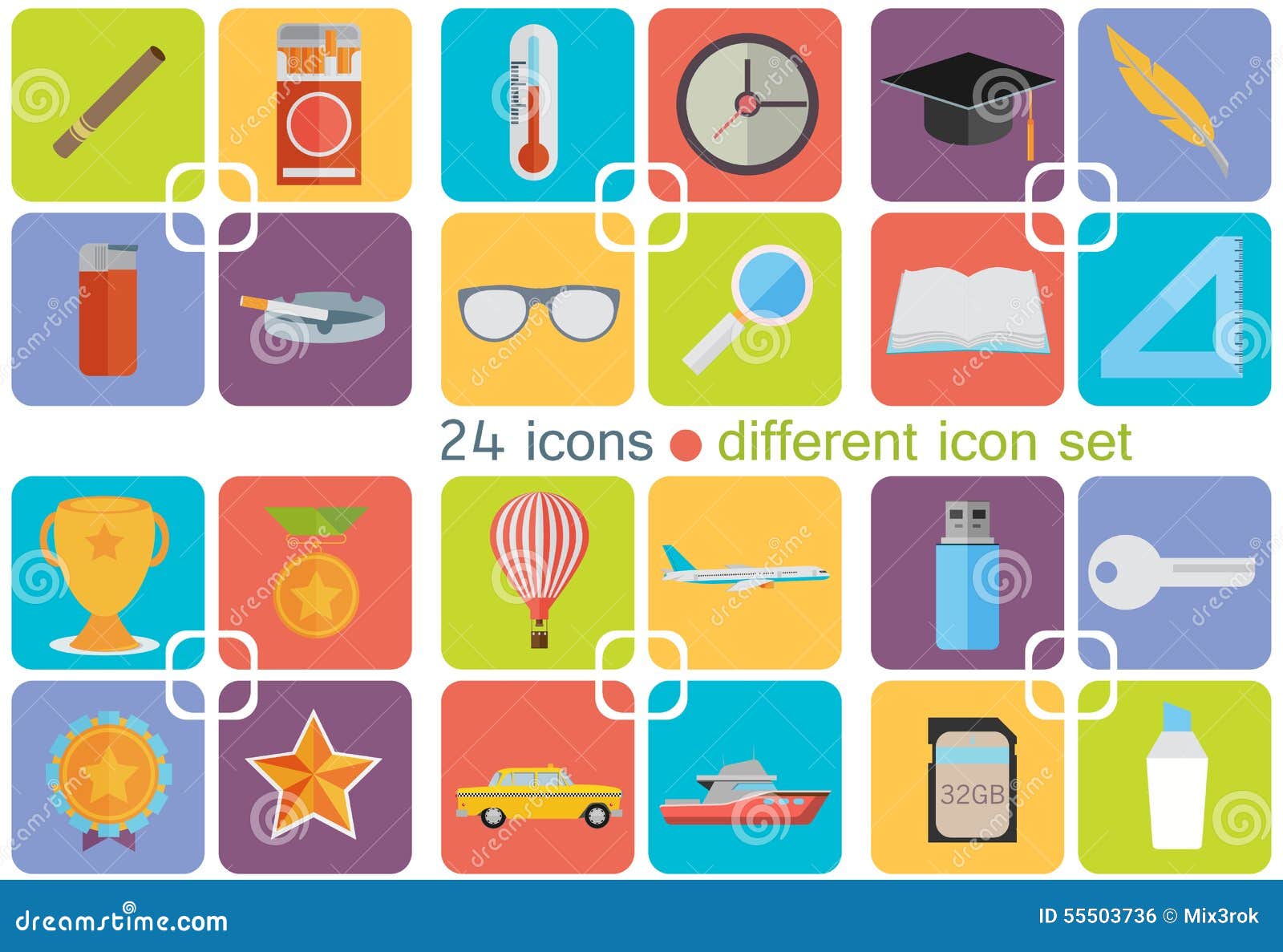 Different icon set. Vector stock vector. Illustration of vector - 55503736