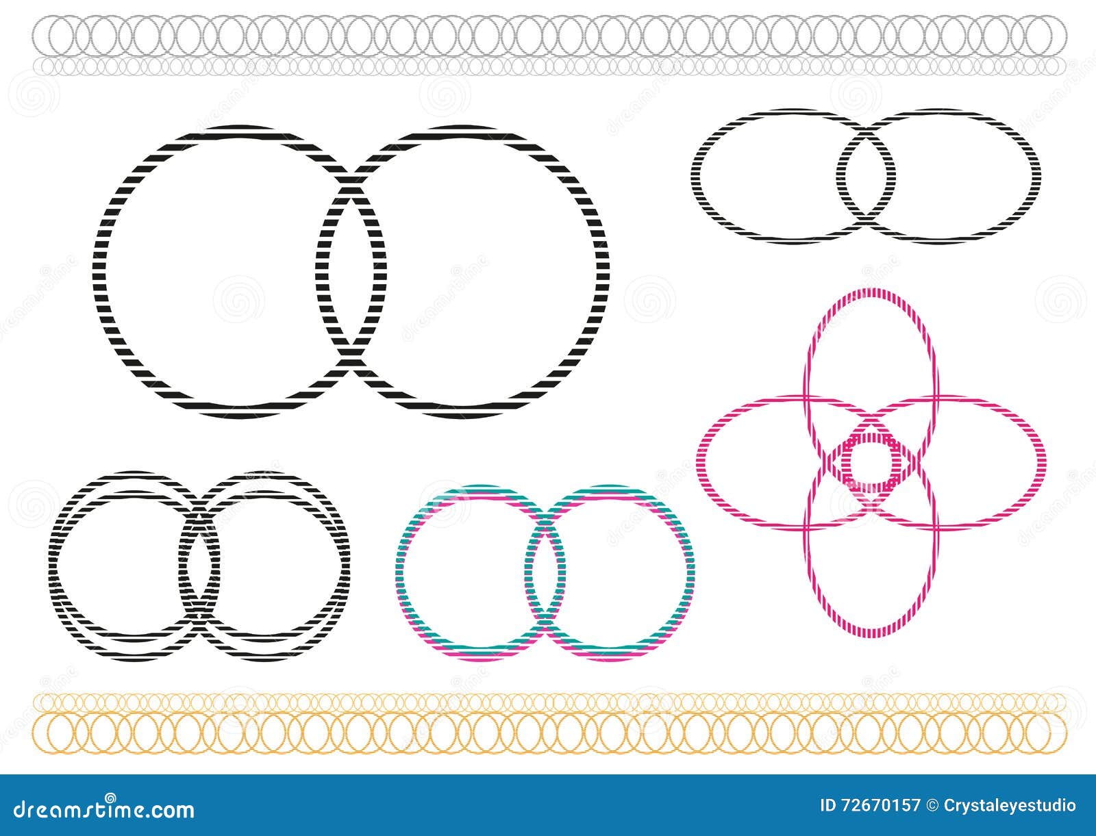 Different Icons Formed by Overlapping Circles. Editable Clip Art. Stock ...
