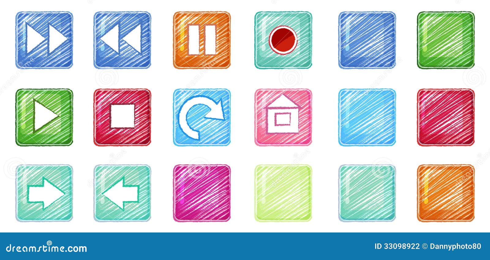 Different icons stock vector. Illustration of right, pause - 33098922