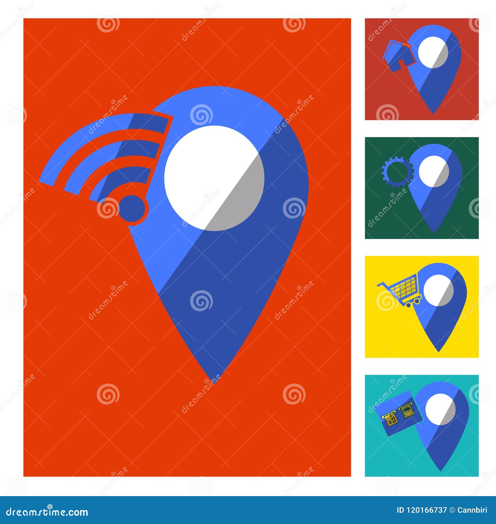 Location Indicators As a Design Work. Stock Vector - Illustration of ...