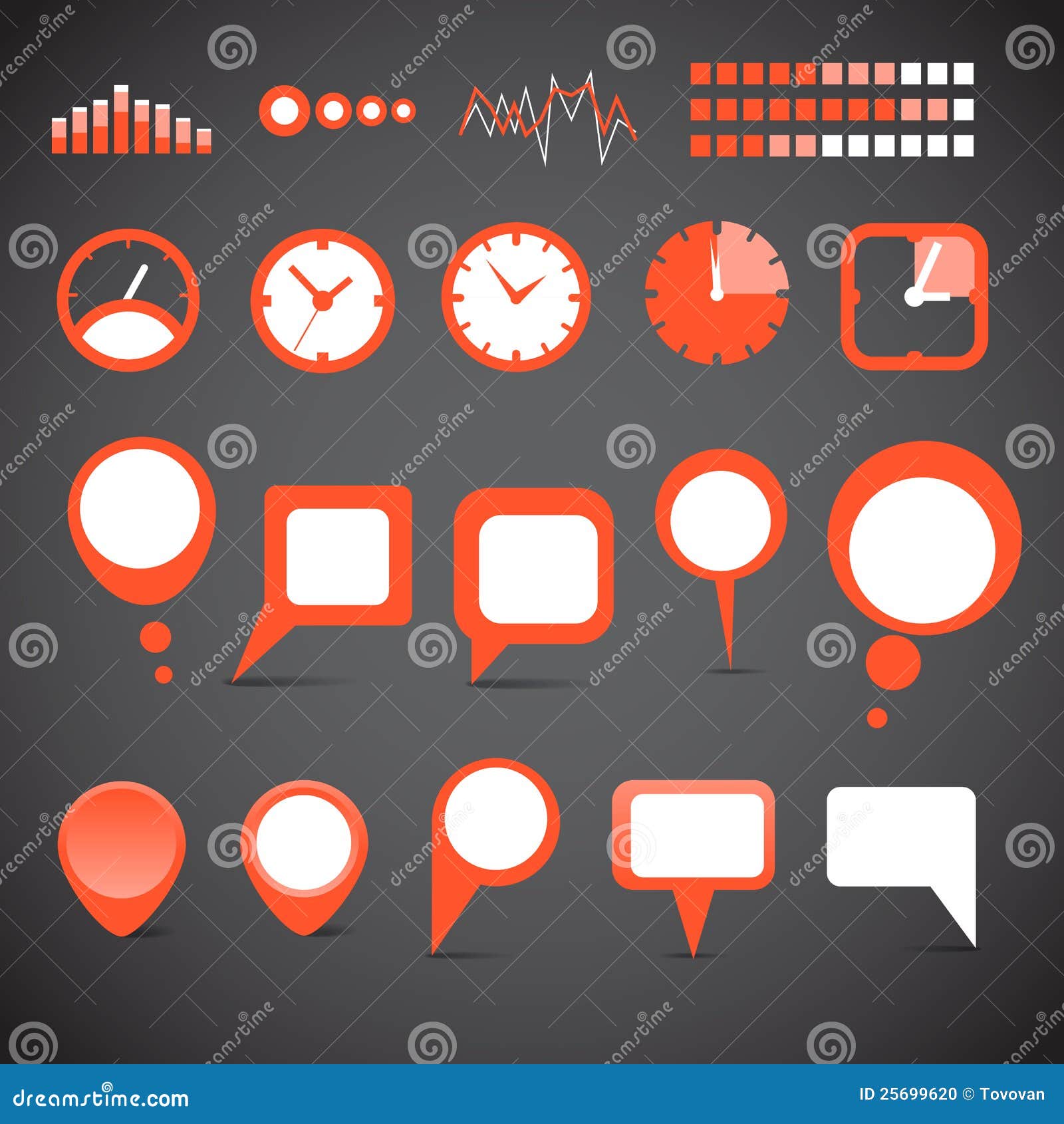 Different indicator icons stock vector. Illustration of data - 25699620
