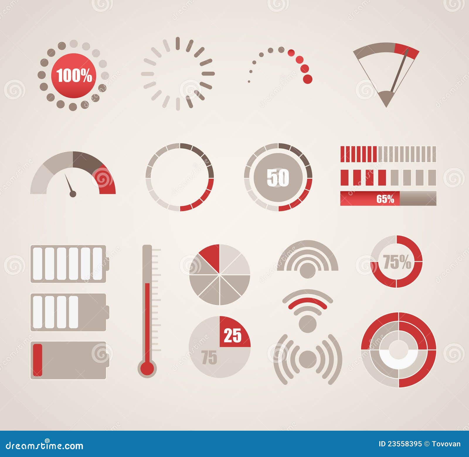 Different Indicators Collection Stock Vector - Illustration of poll ...