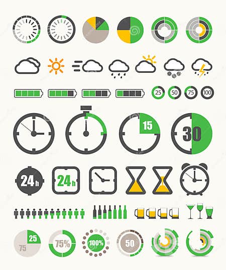 Different Indicators Collection Stock Vector - Illustration of data ...