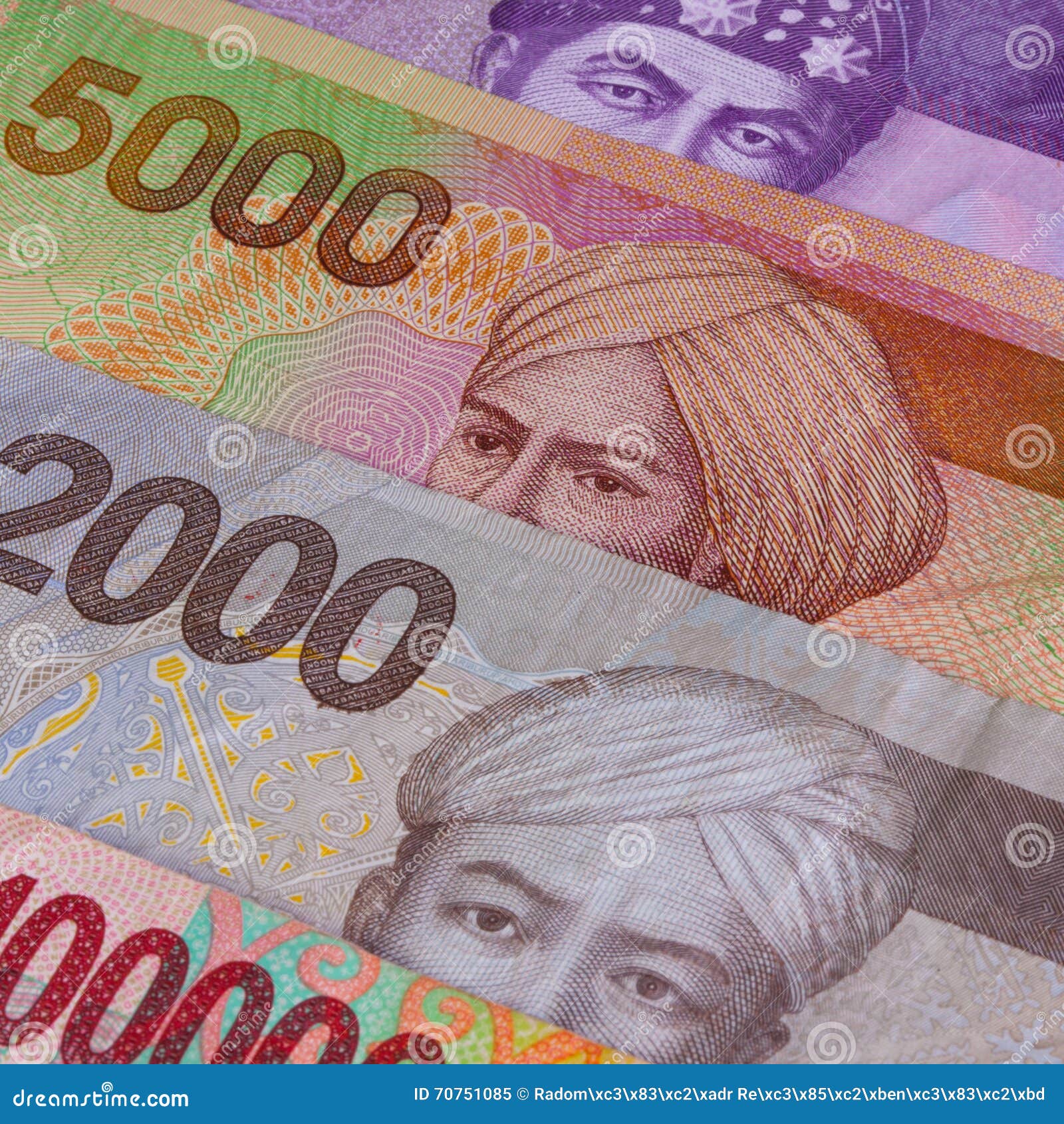 Different Indonesian Rupiah on the Table Stock Image - Image of bank ...