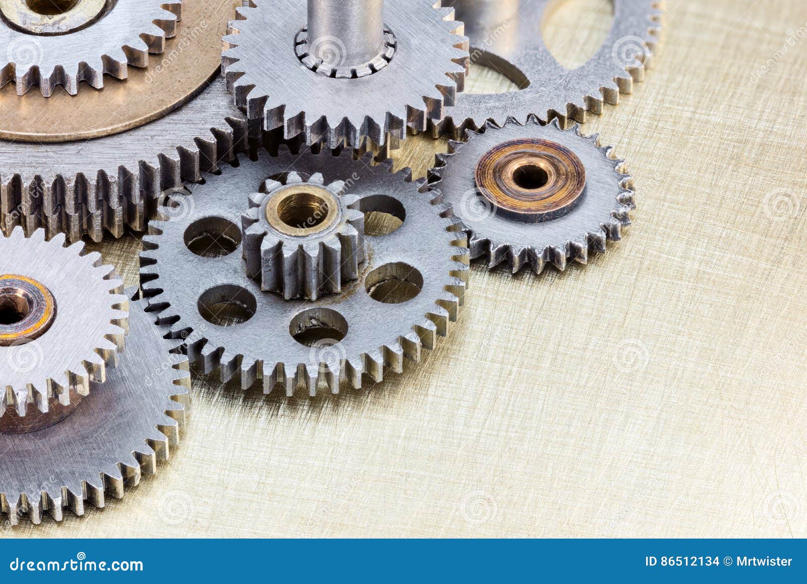 Set Of Different Industrial Cogwheels On Technology Background Stock ...