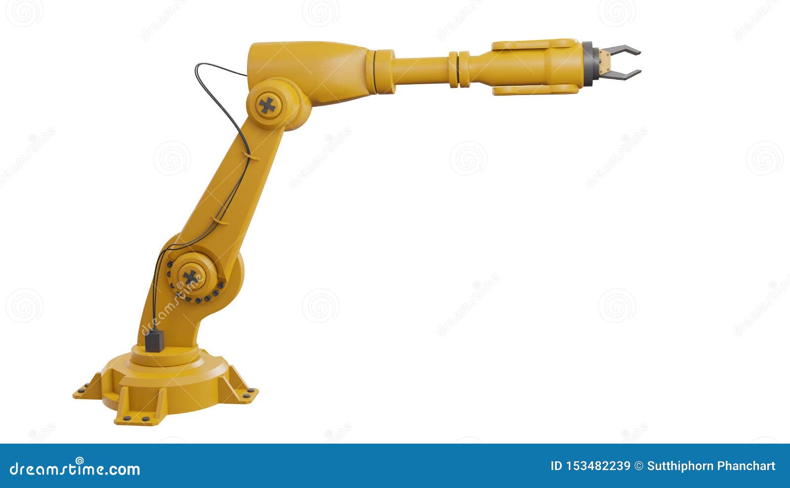 Different Industrial Robots Isolated on White Background 3d Rendering ...