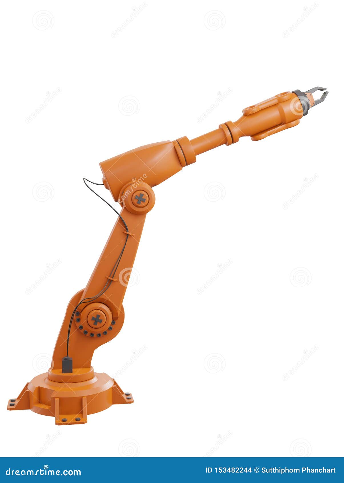 Different Industrial Robots Isolated on White Background 3d Rendering ...