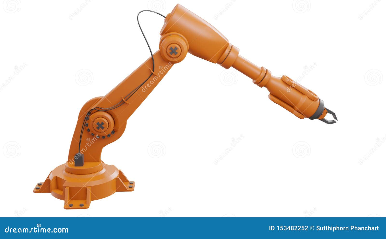 Different Industrial Robots Isolated on White Background 3d Rendering ...