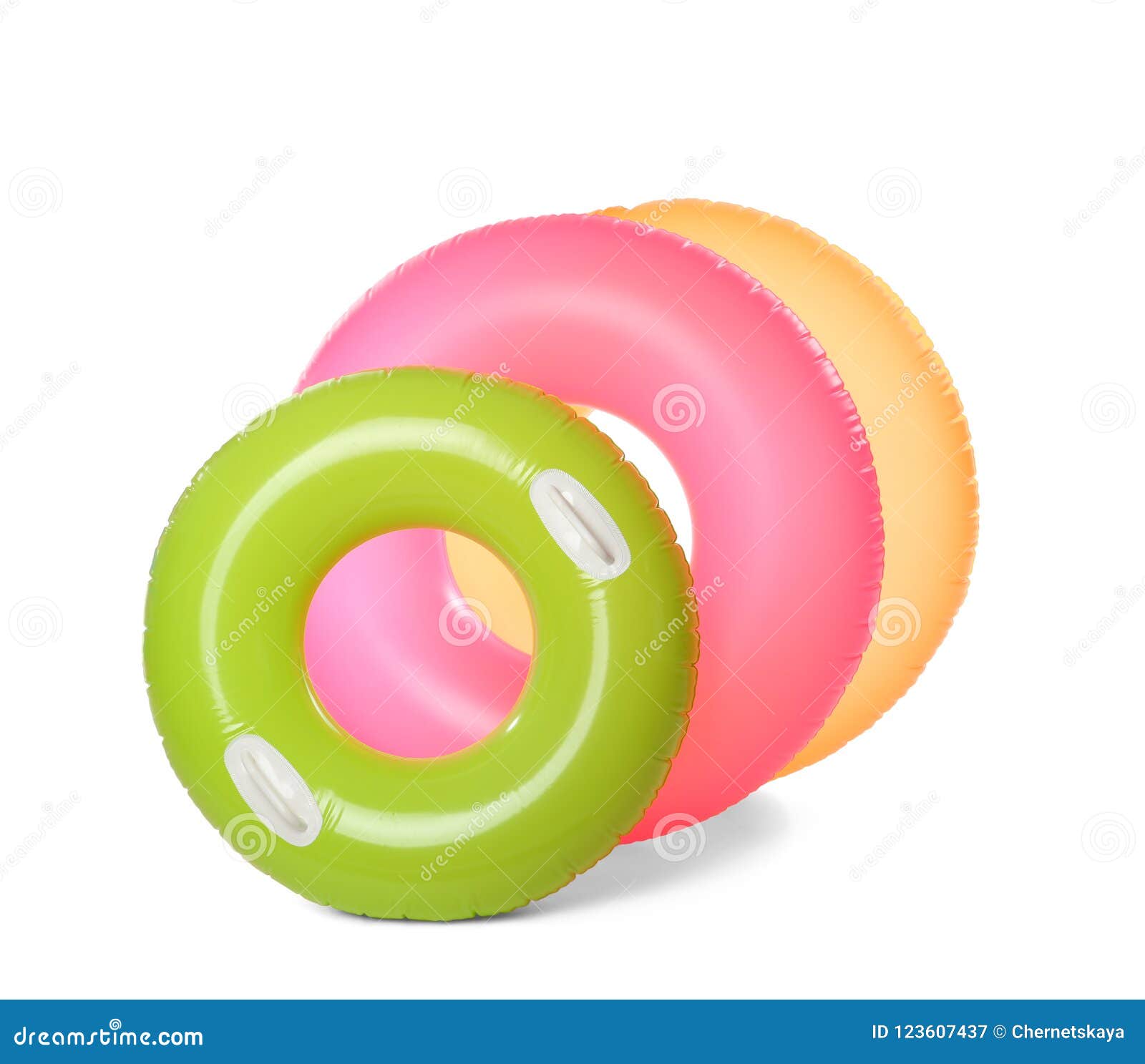 Different Inflatable Rings on White Background. Stock Image - Image of ...