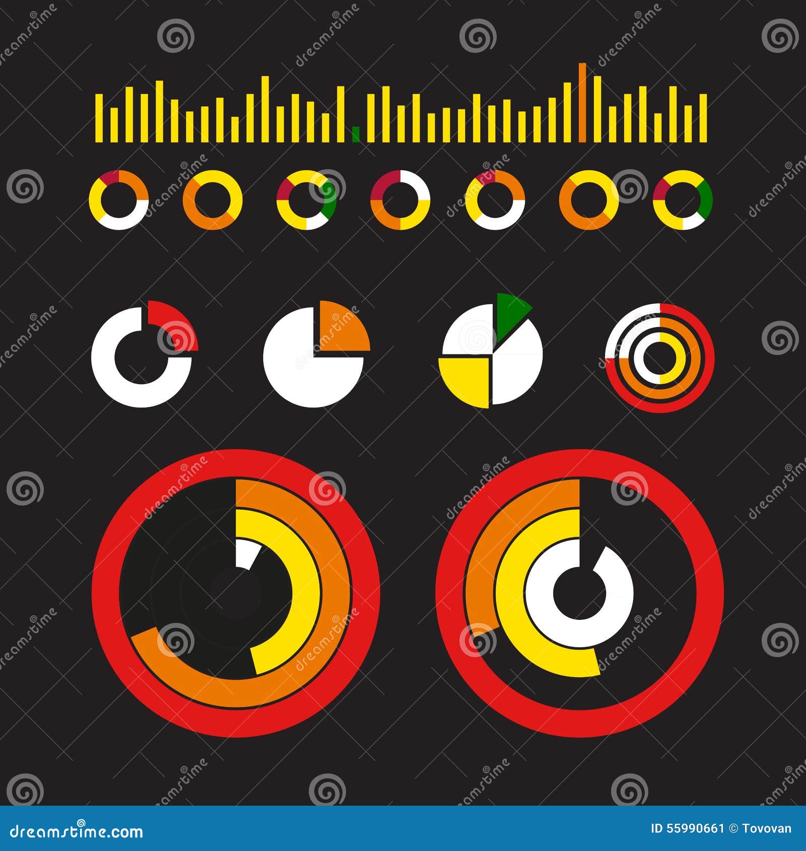 Different Infographic Charts and Indicators Stock Vector - Illustration ...