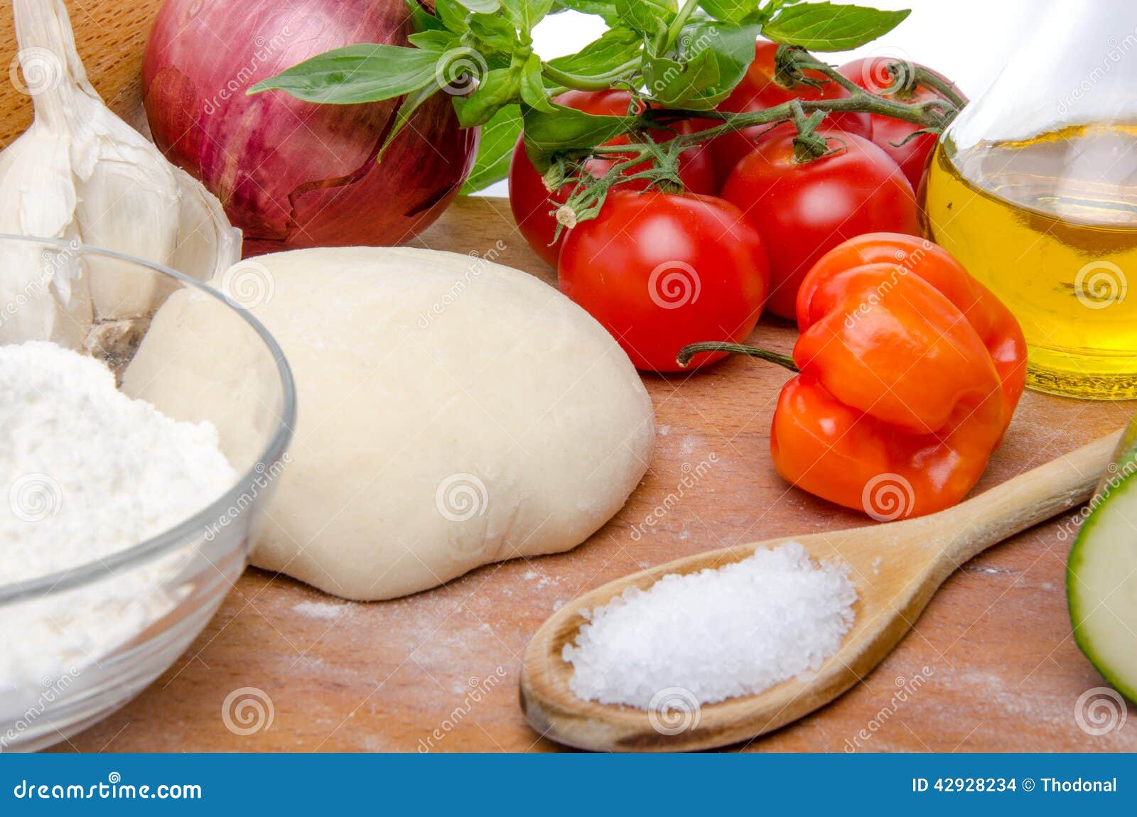 Different Ingredients To Make a Pizza Stock Photo - Image of chef ...