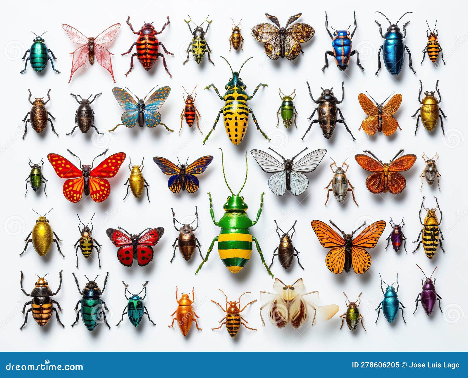 Image of Different Insects on White Background Stock Illustration ...