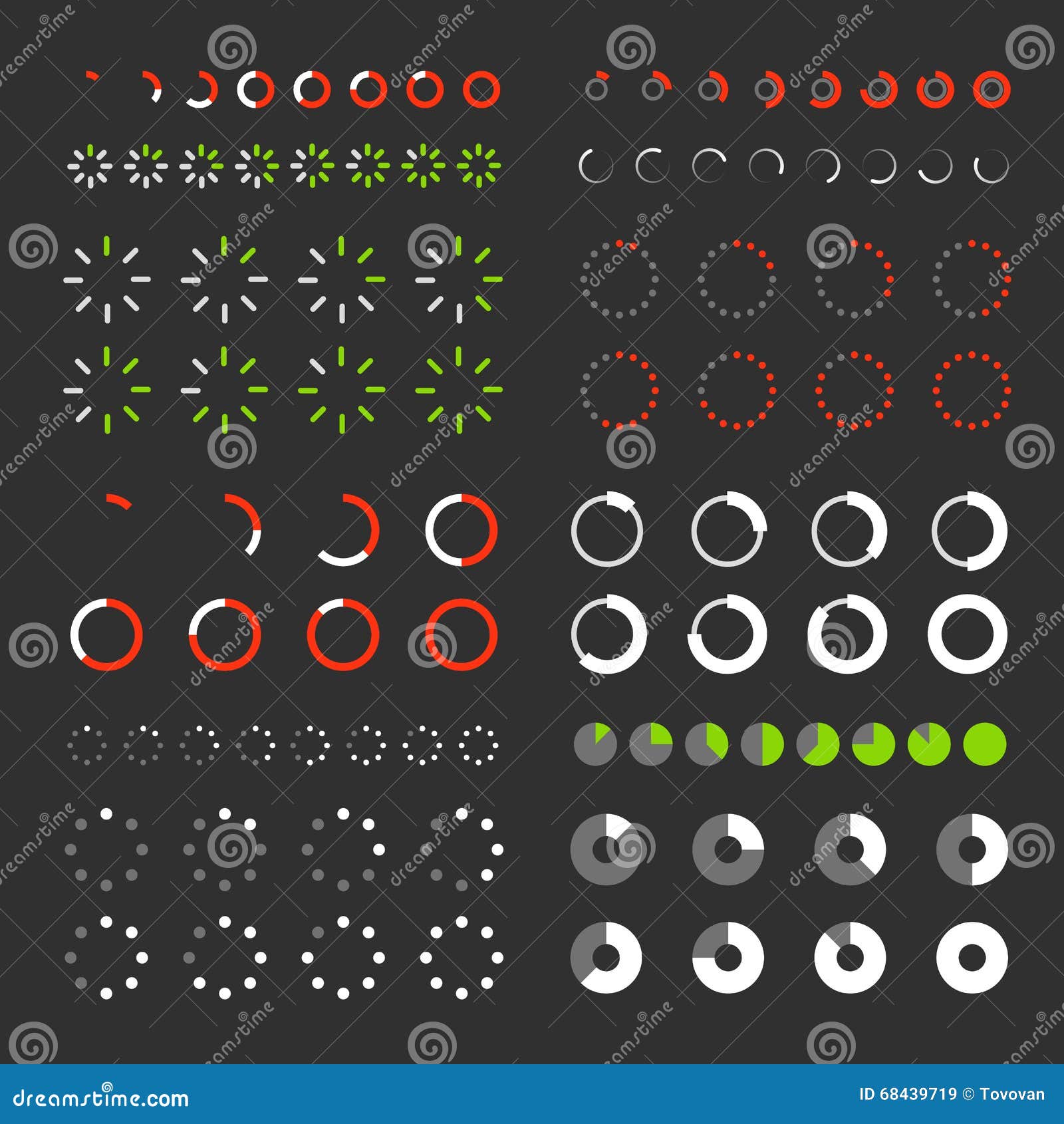 Different Interface Loaders. Vector Elements Stock Vector ...