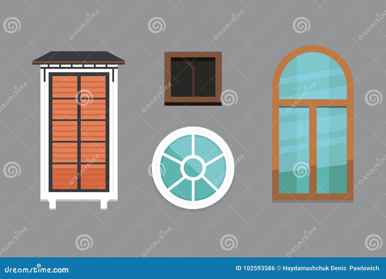 Different Interior Windows of Various Forms Vector Illustration Stock ...
