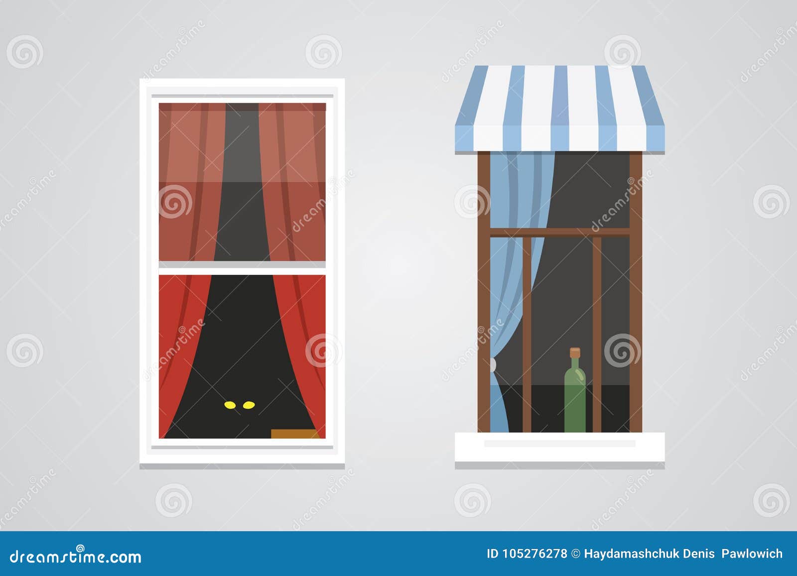 Different Interior Windows of Various Forms Vector Illustration Stock ...