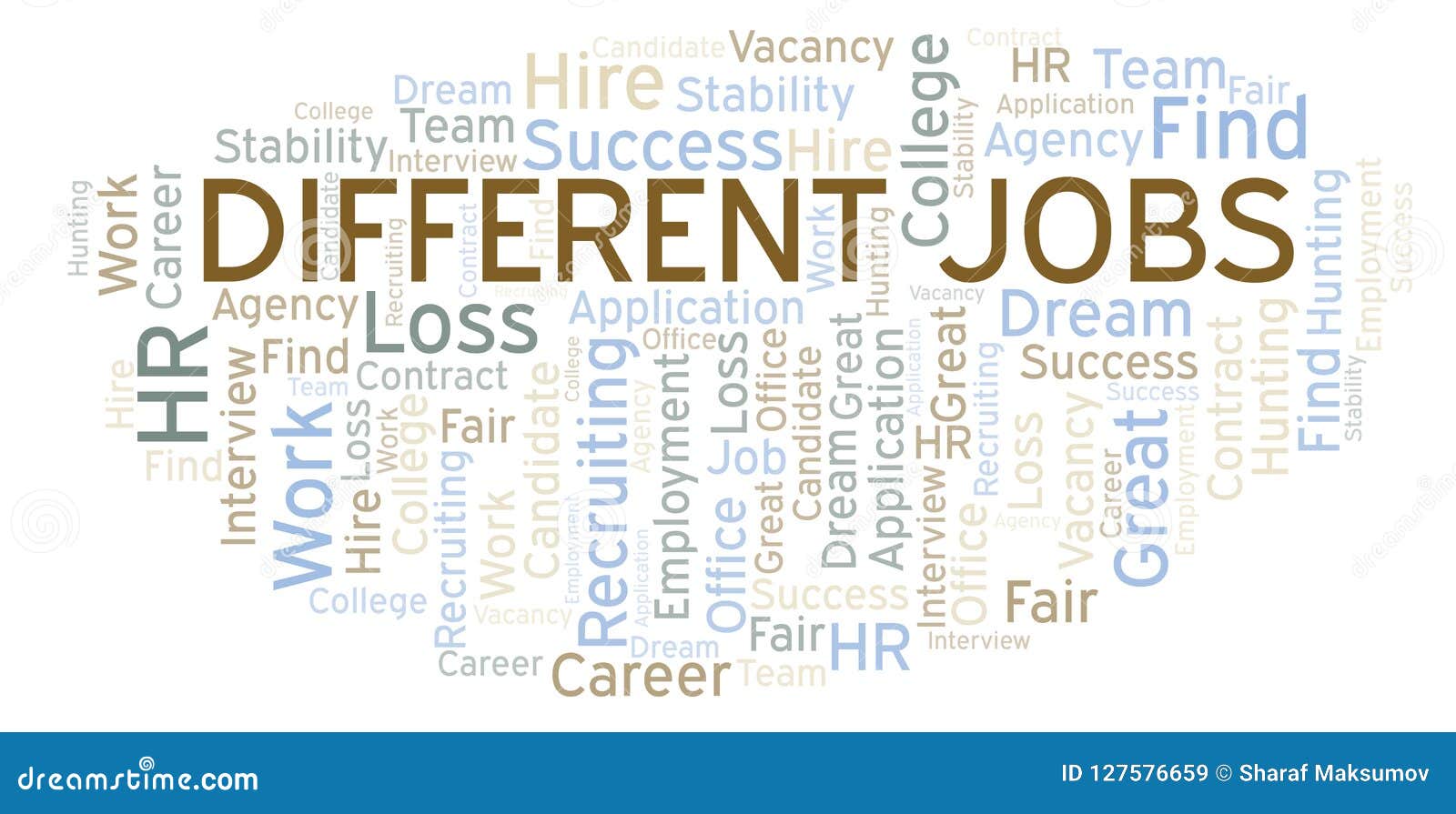 Different Jobs word cloud. stock illustration. Illustration of concept ...