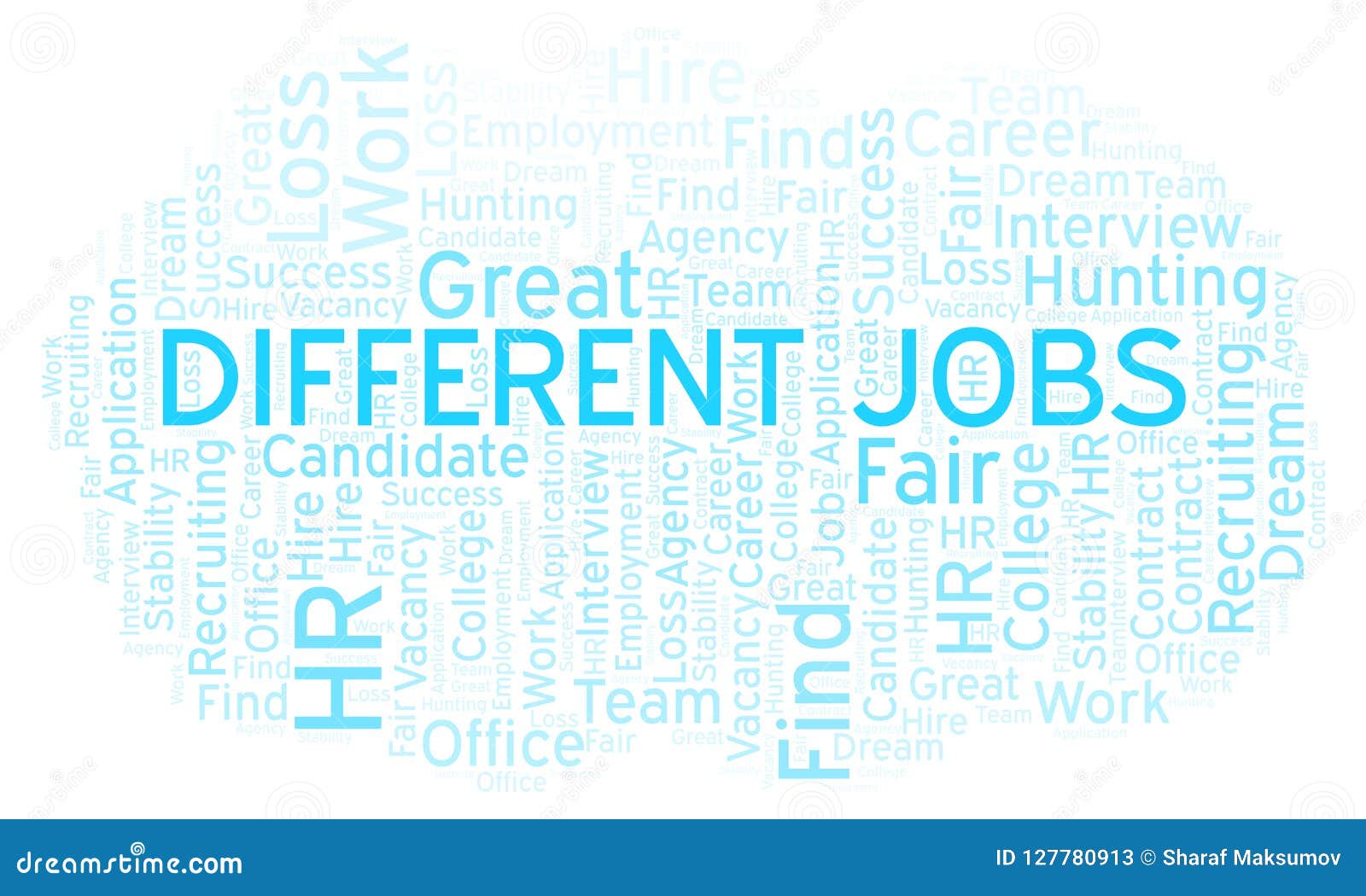 Different Jobs word cloud. stock illustration. Illustration of card ...
