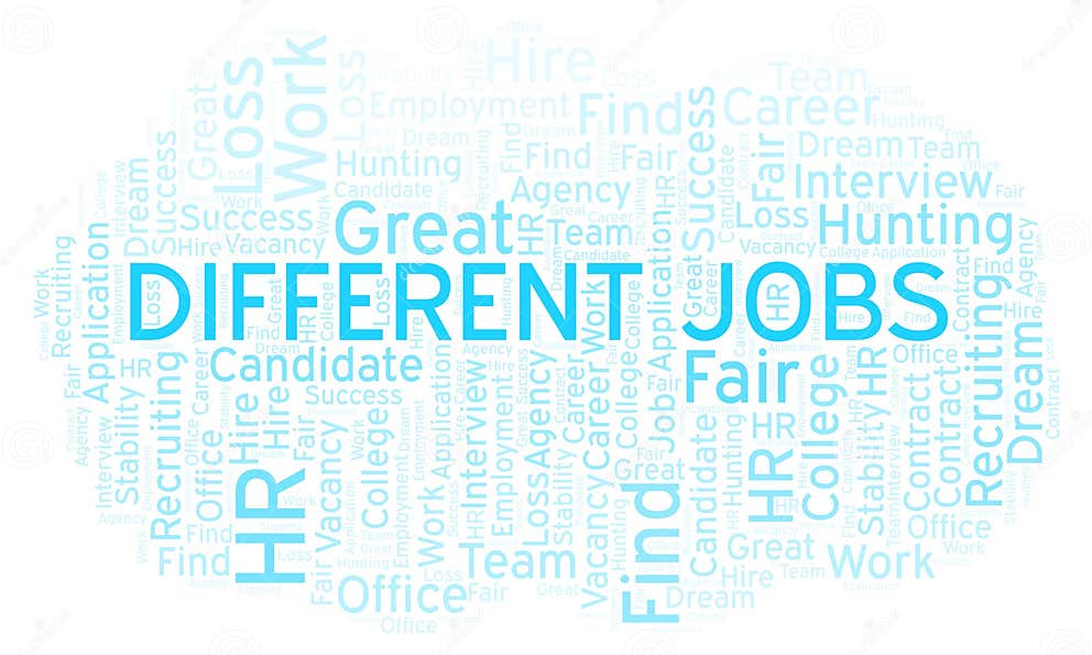 Different Jobs word cloud. stock illustration. Illustration of card ...